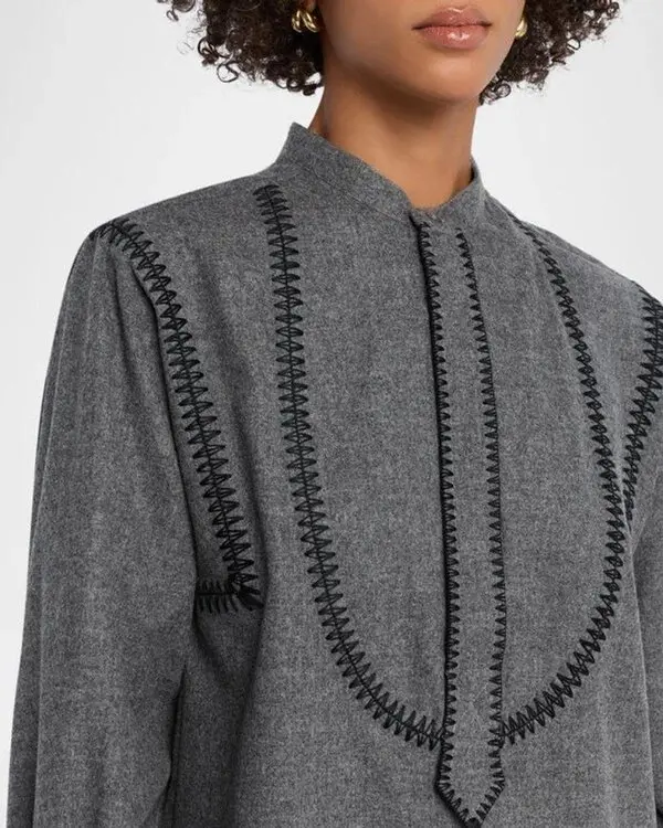 SEBLINE Marocaine Painters Stripe Shirt - Gray