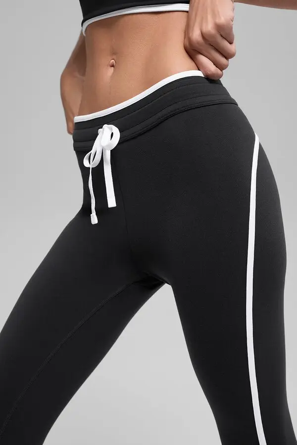 Alo Yoga Airbrush High-waist Race Pace 7/8 Legging - Black/white