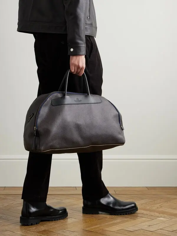 BLEU DE CHAUFFE Bowling Full-grain Leather Weekend Bag