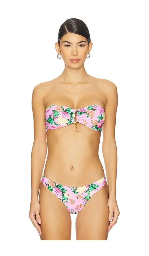 PQ Detail Bandeau Bikini Top - Dahlia