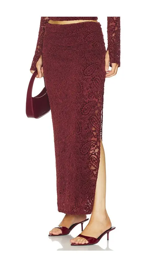 NIA Selena Lace Skirt - Cocoa