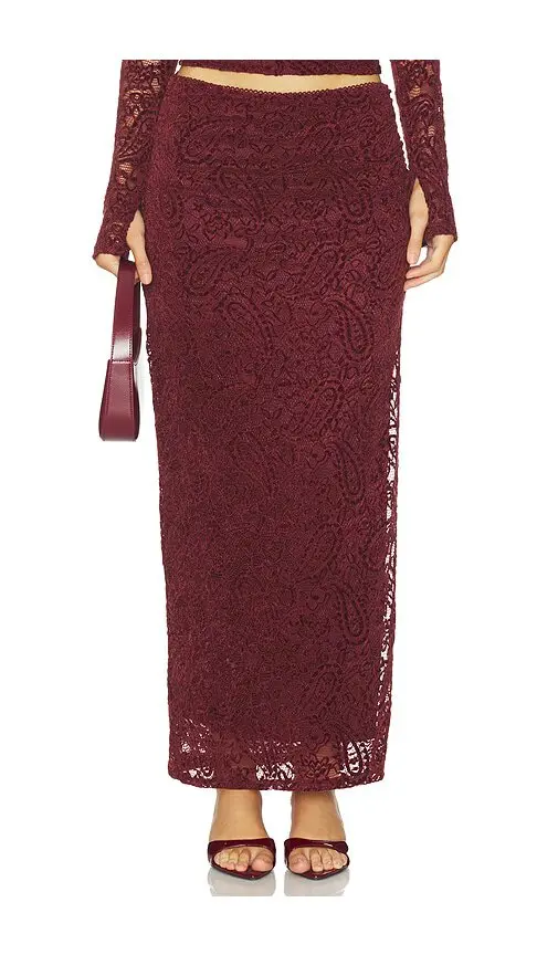NIA Selena Lace Skirt - Cocoa