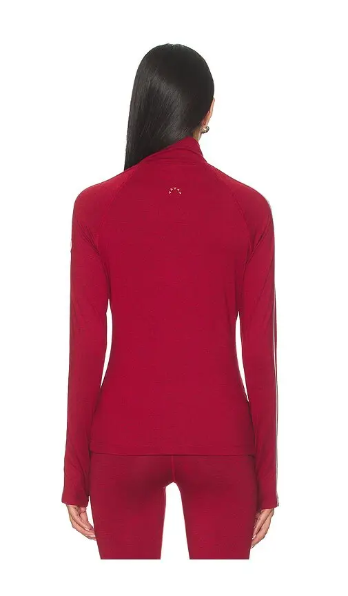 Varley Always Warm Mock Neck Baselayer Top - Red Dahlia Marl