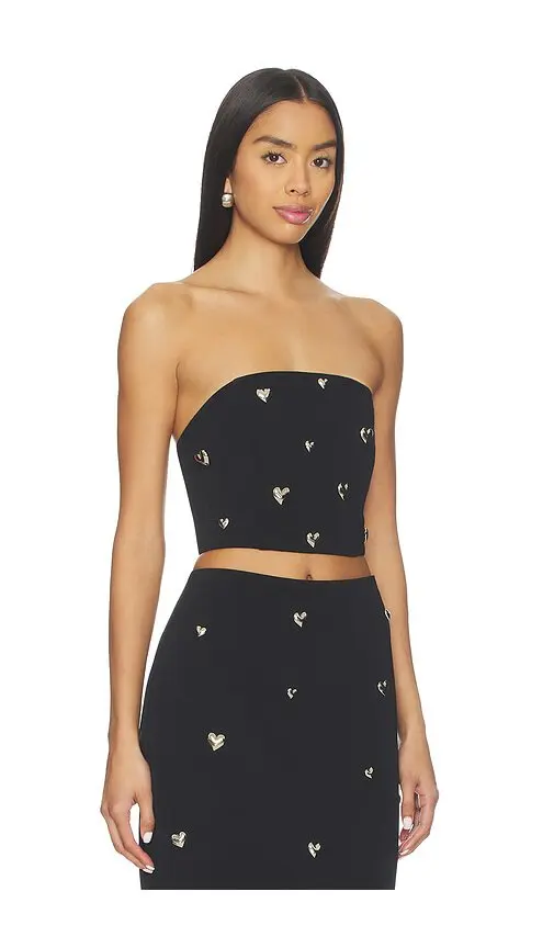 MILLY Metallic Heart Applique Tube Top