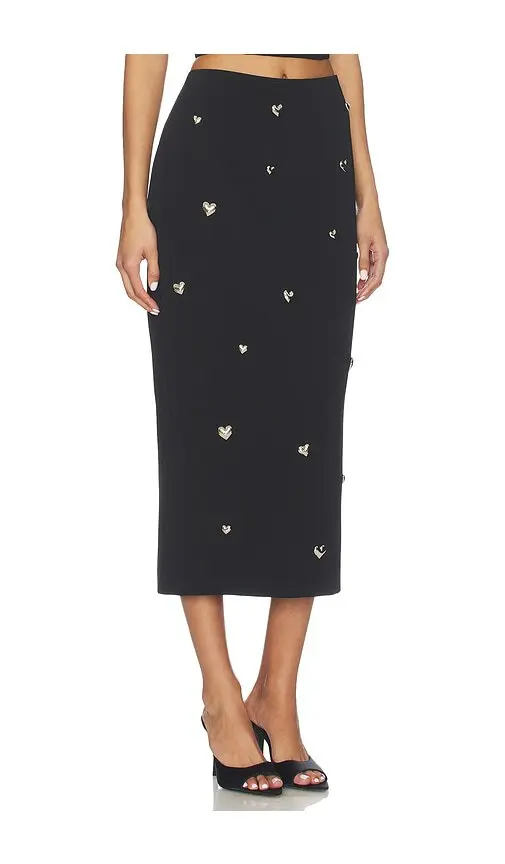 MILLY Heart Applique Maxi Skirt