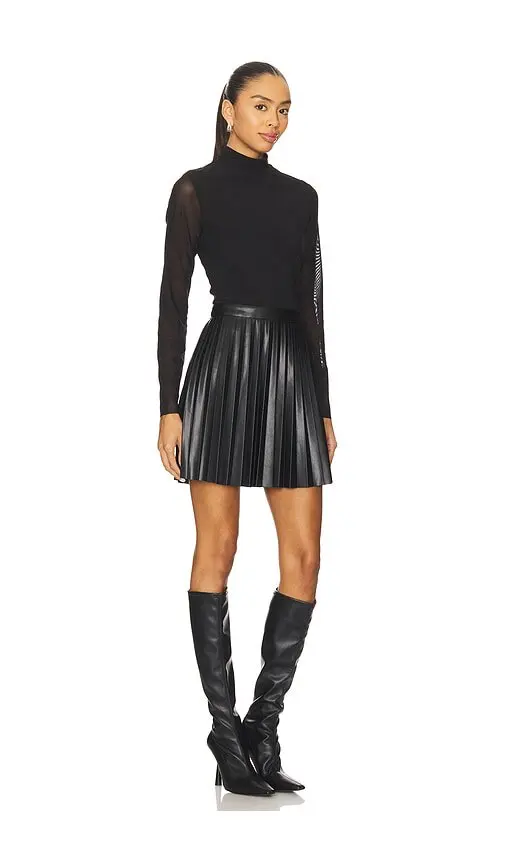 Steve Madden Nevah Pleated Faux Leather Dress