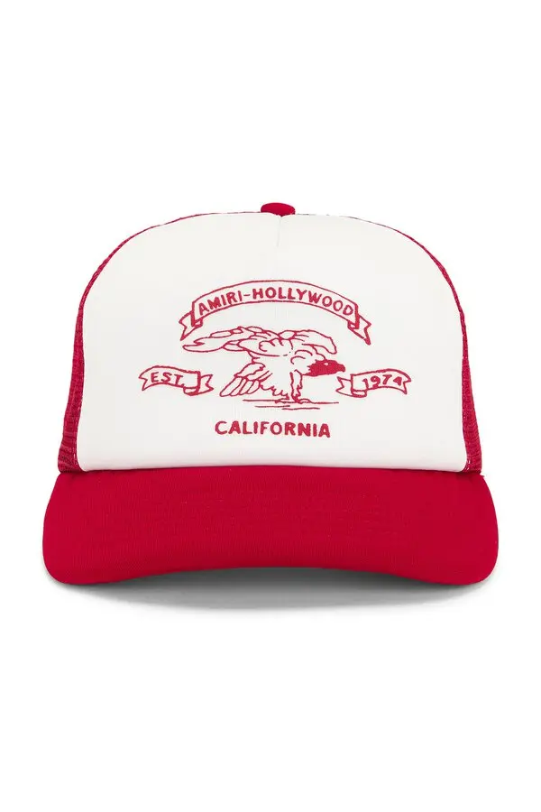 Amiri Eagle Trucker Hat - Red Rose