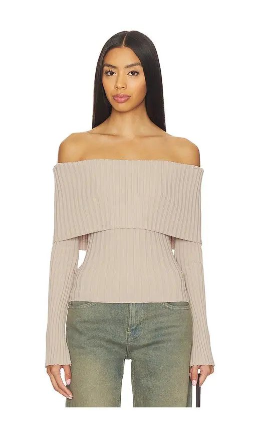 NIA Saffron Off-the-shoulder Sweater