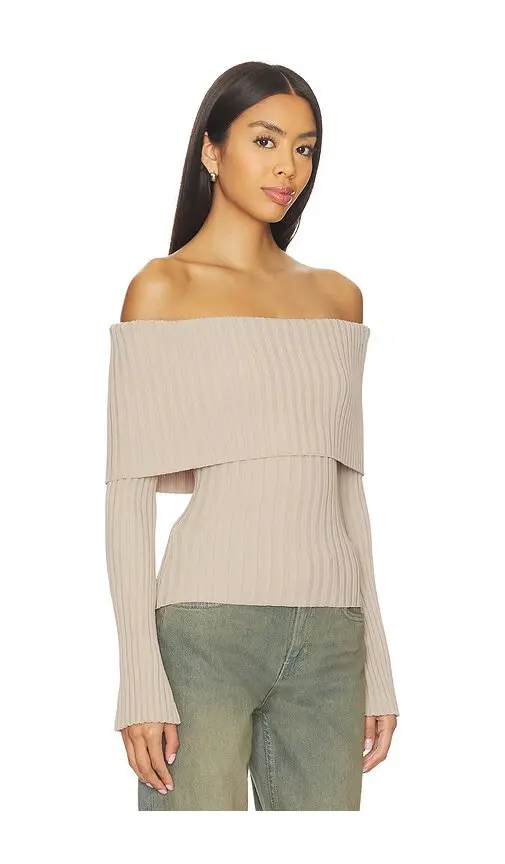 NIA Saffron Off-the-shoulder Sweater