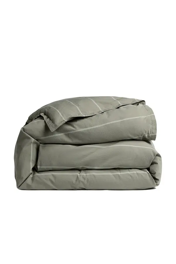 PARACHUTE Duvet Cover In Sage - Moss Stripe