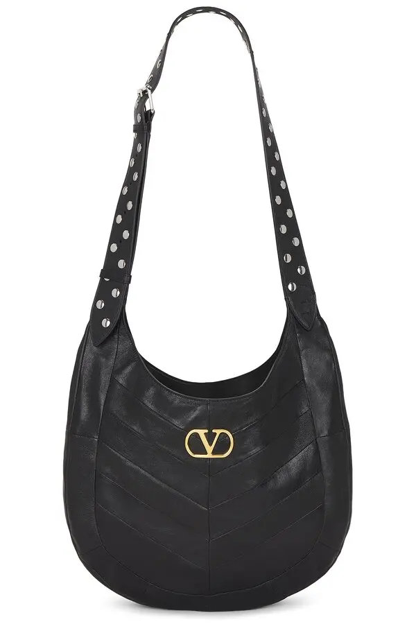 Valentino Garavani Hobo Patchwork Bag - Black