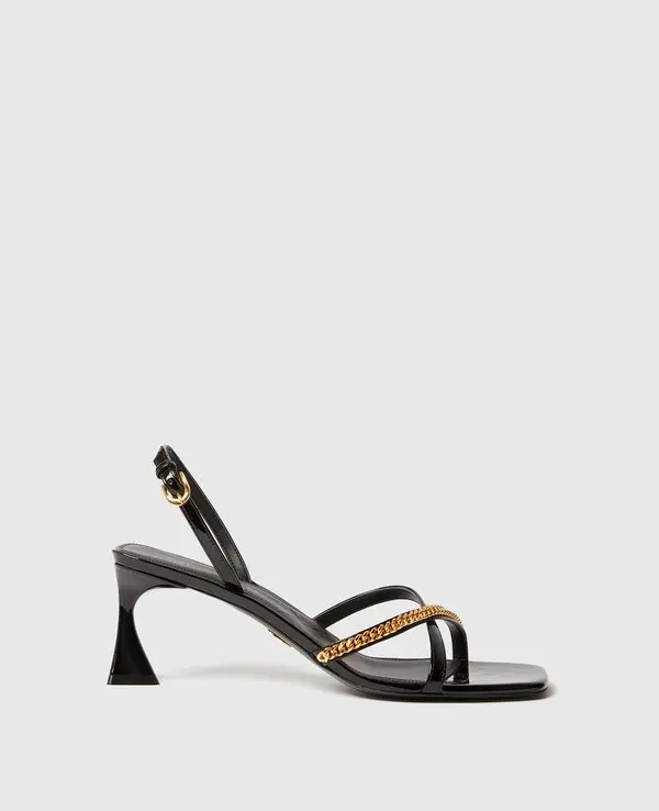 Stella McCartney Elsa Patent Slingback Sandals - Black