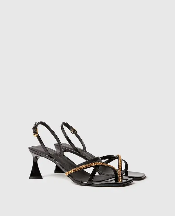 Stella McCartney Elsa Patent Slingback Sandals - Black