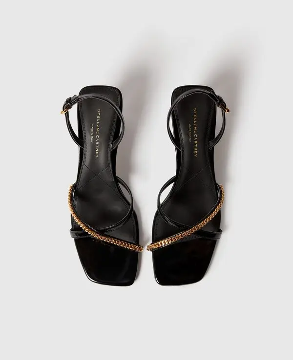 Stella McCartney Elsa Patent Slingback Sandals - Black
