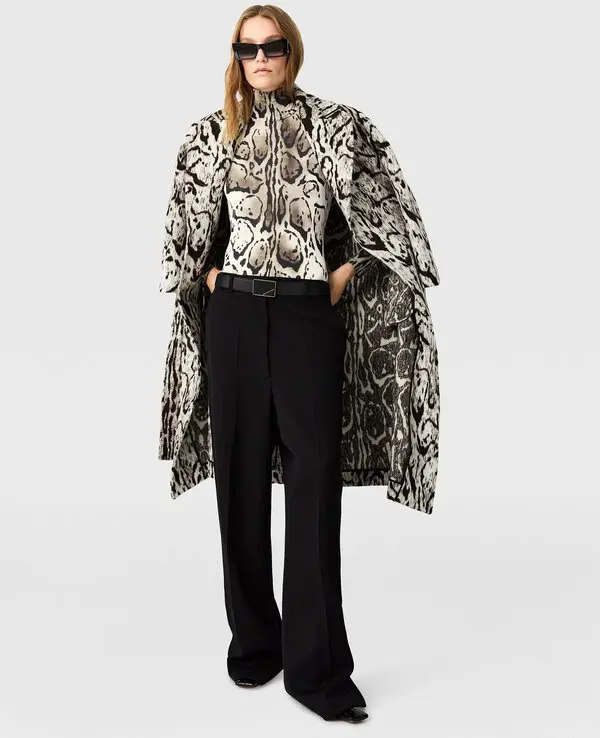 Stella McCartney Cloud Leopard High-neck Bodysuit - Multicolor Gray