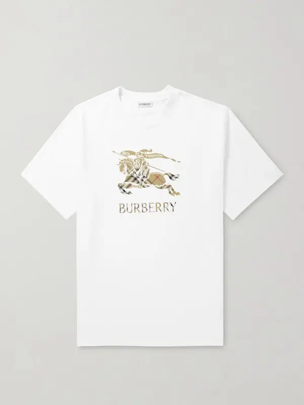 Burberry Logo-print Cotton-jersey T-shirt - White