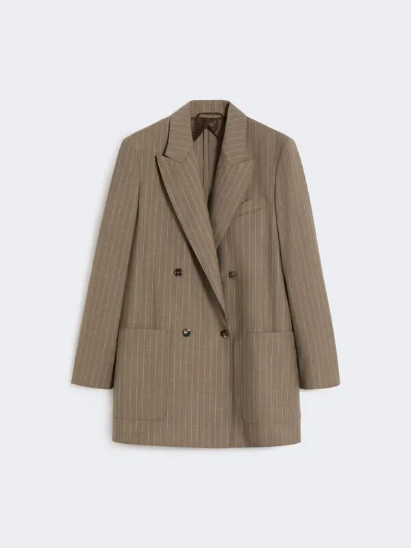 Max Mara Oversized Pinstripe Woollen Cloth Blazer