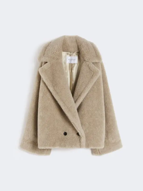 Max Mara Alpaca And Cashmere Teddy Fabric Coat - Sand