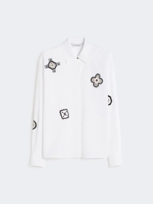 Max Mara Embroidered Poplin Shirt - Optical White