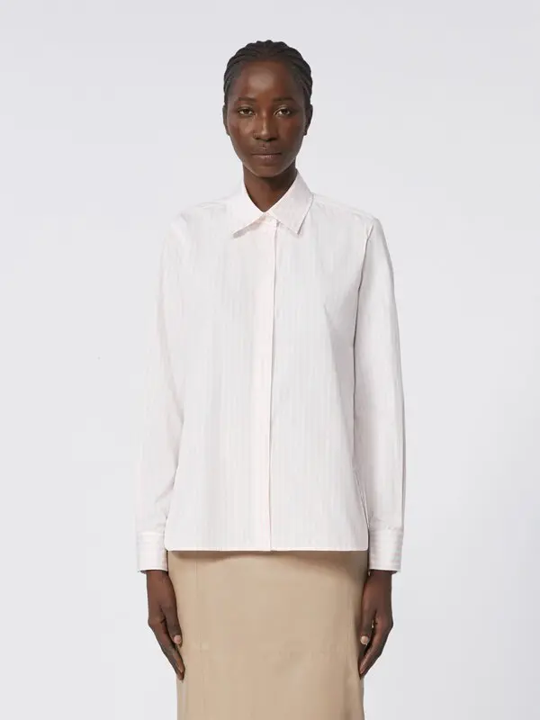 Max Mara Striped Cotton Poplin Shirt