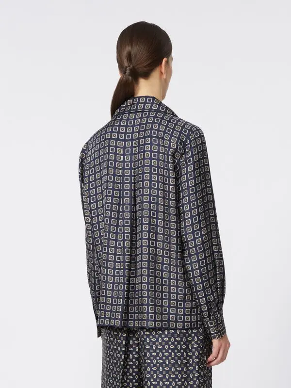 Max Mara Printed Silk Shirt - Ultramarine