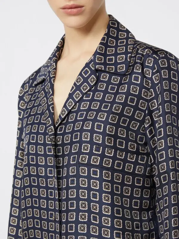 Max Mara Printed Silk Shirt - Ultramarine