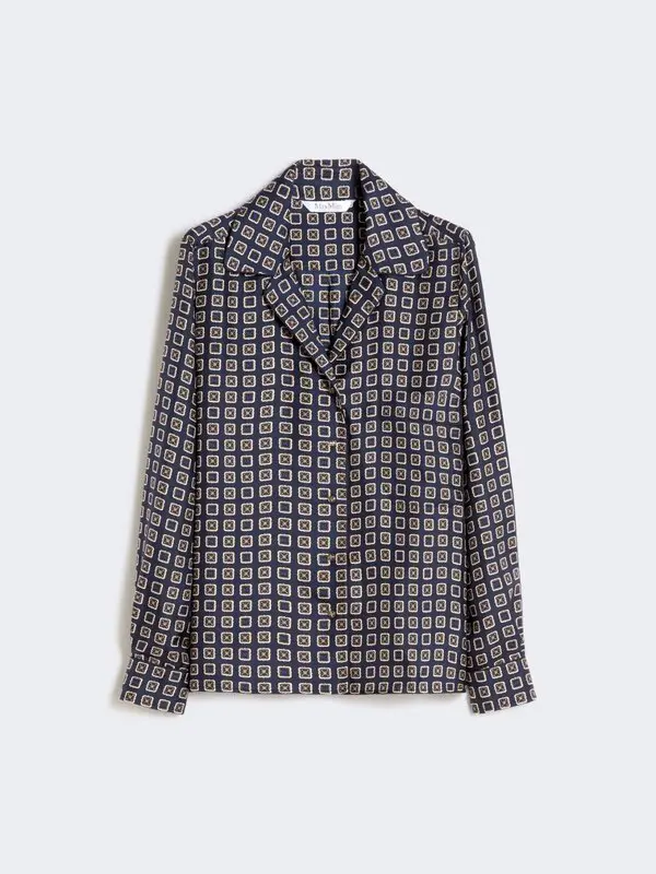 Max Mara Printed Silk Shirt - Ultramarine