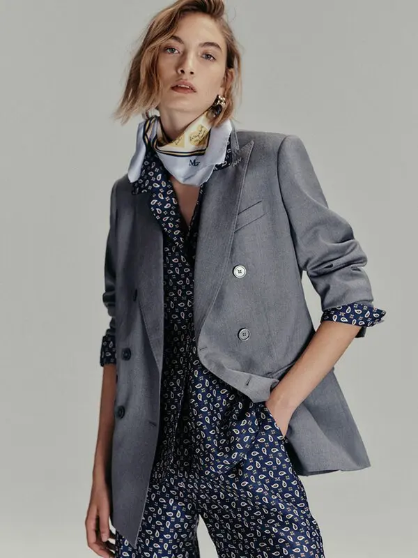 Max Mara Printed Silk Shirt - Ultramarine