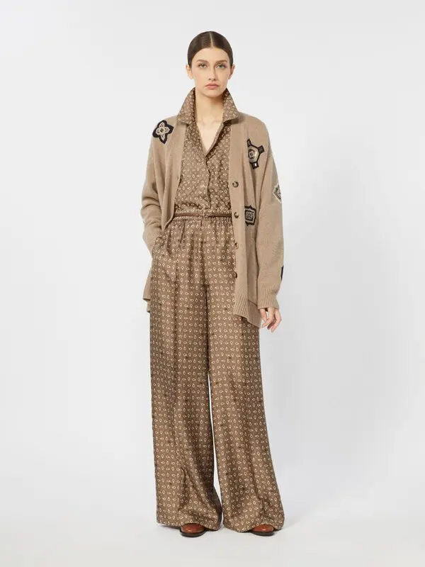 Max Mara Printed Silk Twill Shirt - Mud