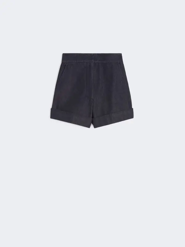 Max Mara Denim-look Cotton Shorts - Midnightblue