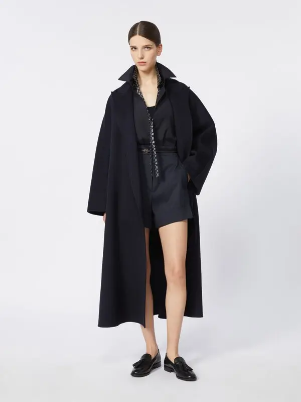 Max Mara Denim-look Cotton Shorts - Midnightblue