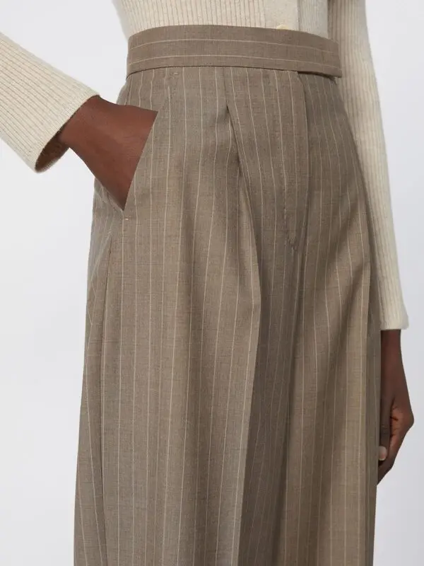 Max Mara Pinstripe Wool Trousers