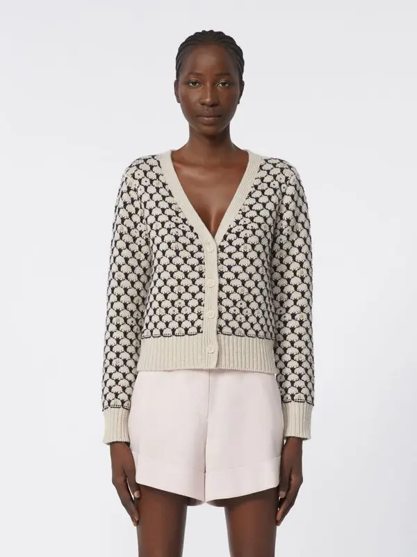 Max Mara Patterned Wool And Cashmere Cardigan