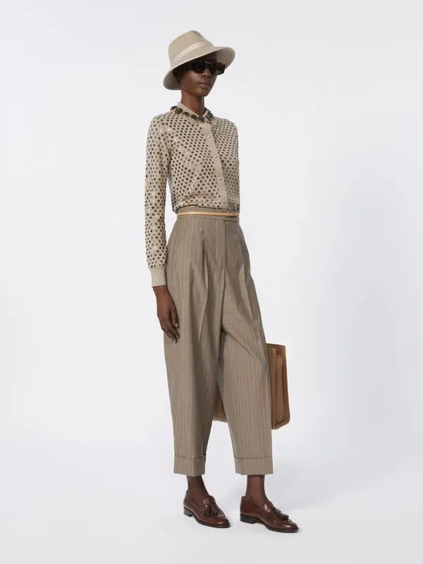 Max Mara Sequined Wool Cardigan - Brown