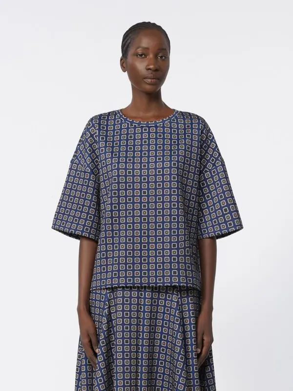 Max Mara Printed Jersey T-shirt - Navy
