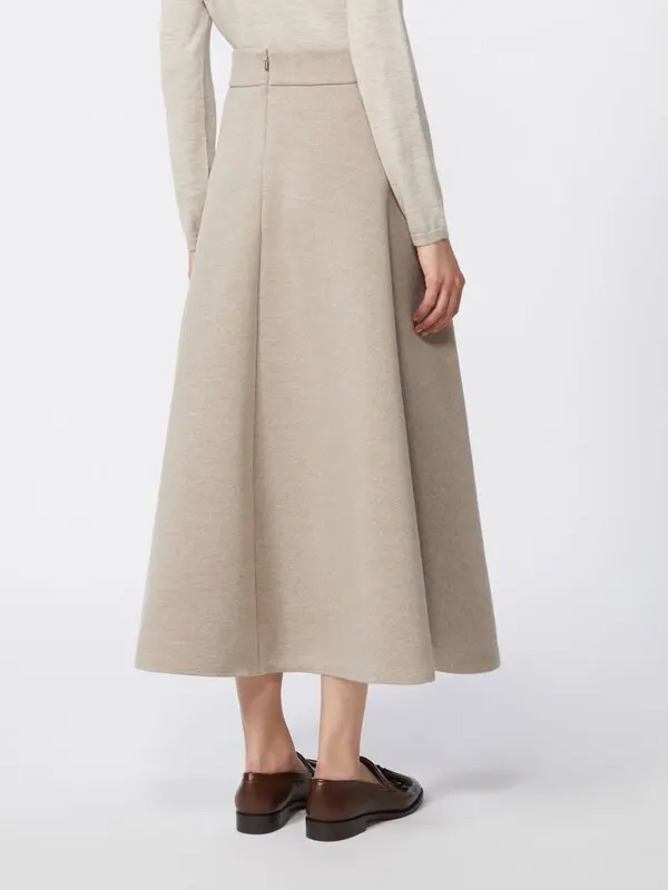 Max Mara Full Tech Wool Flared Skirt - Sand