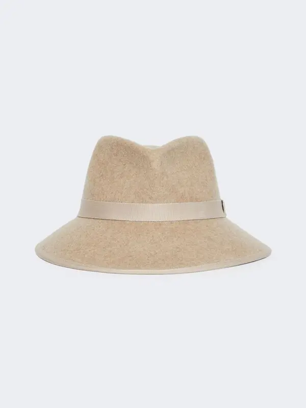 Max Mara Wool Felt Fedora Hat - Beige