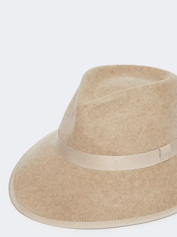 Max Mara Wool Felt Fedora Hat - Beige