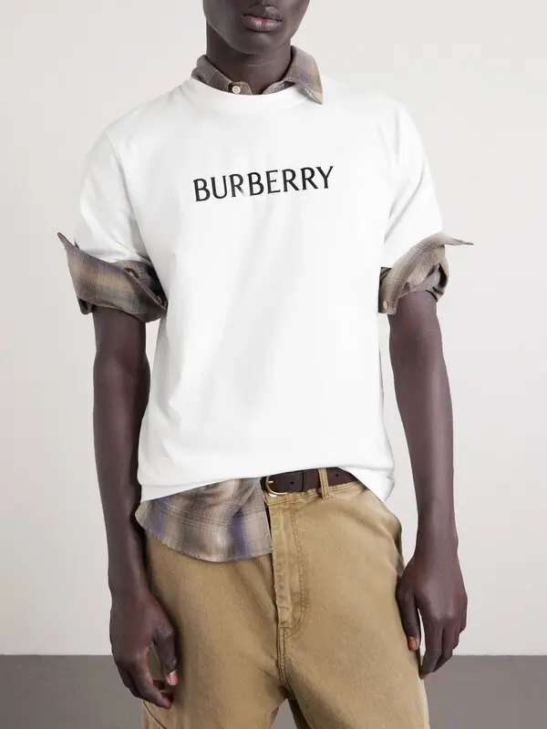 Burberry Seth Logo-print Cotton-jersey T-shirt - White