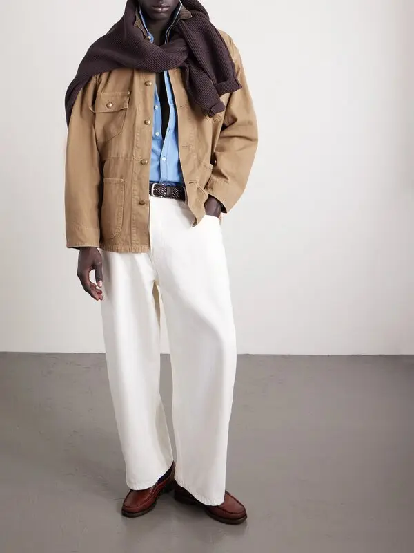 ORSLOW Corduroy-trimmed Cotton-canvas Jacket - Brown