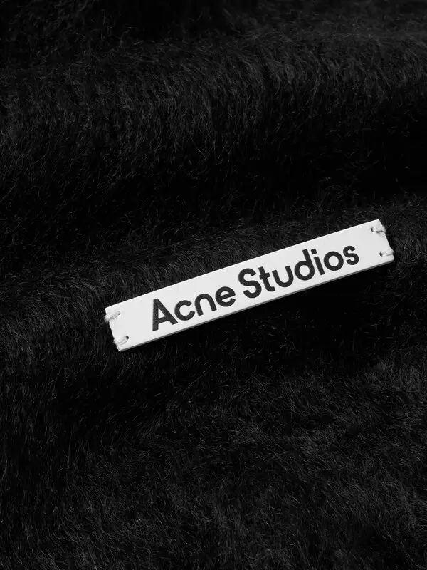 Acne Studios Hooded Fringed Mohair And Wool-blend Scarf - Black