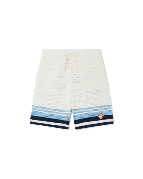 Casablanca Tennis Cotton Crochet Shorts - Multicolor