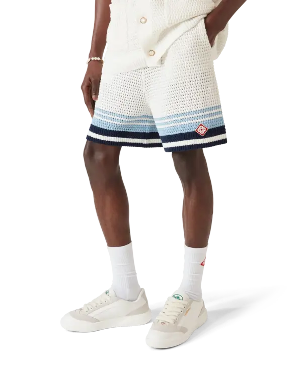 Casablanca Tennis Cotton Crochet Shorts - Multicolor