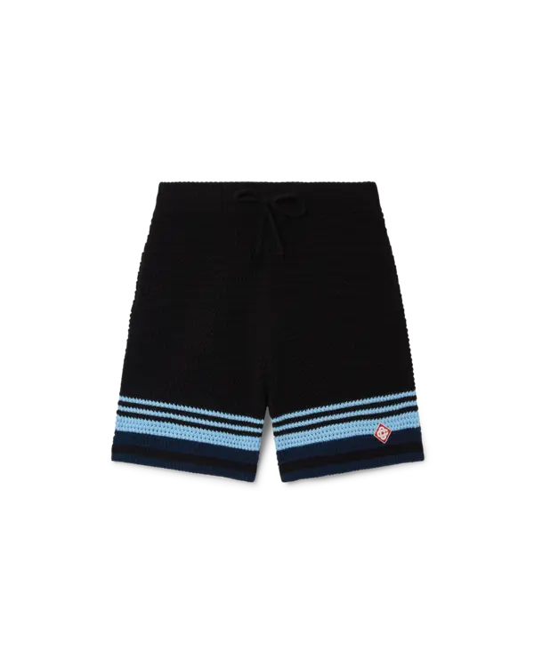 Casablanca Tennis Cotton Crochet Shorts - Multicolor