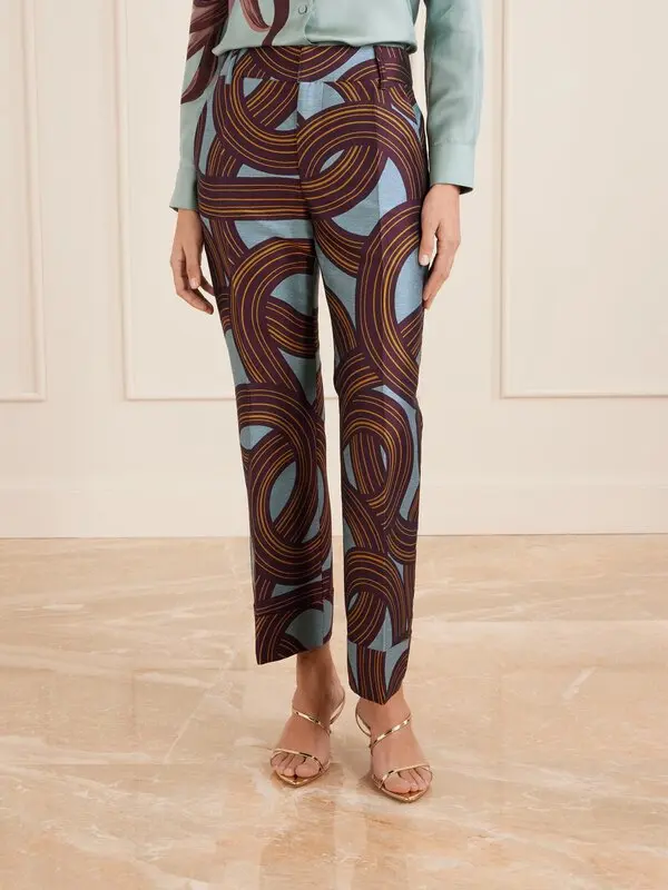 La DoubleJ Hendrix Cropped Jacquard Straight-leg Pants