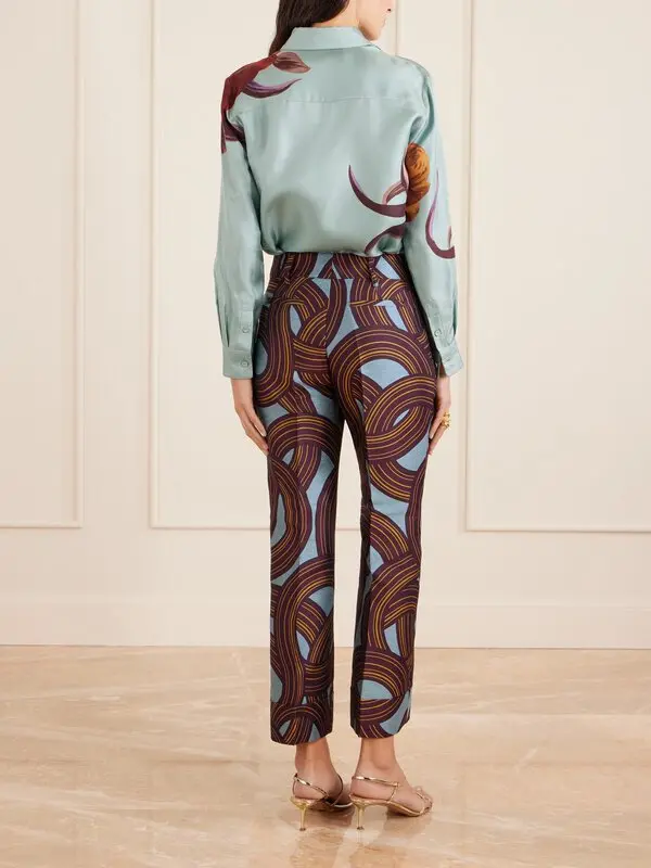 La DoubleJ Hendrix Cropped Jacquard Straight-leg Pants