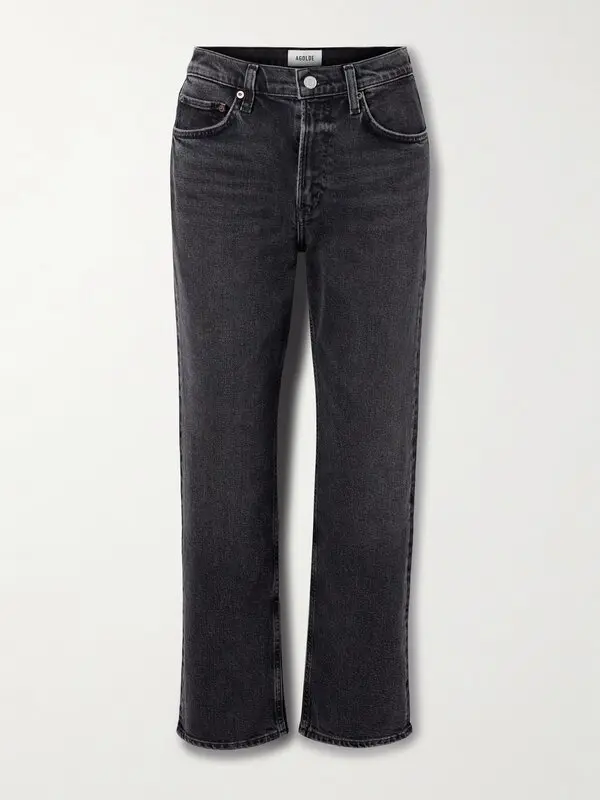 AGOLDE Valen Mid-rise Straight-leg Jeans - Black