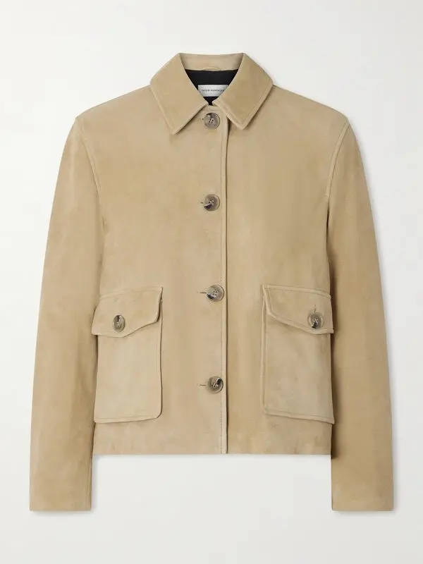 Nour Hammour Louise Suede Jacket - Neutrals