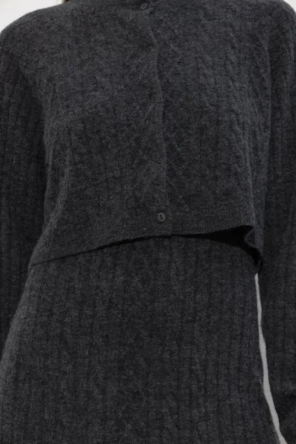 ALLSAINTS Sabine Dress With Cardigan - Grey