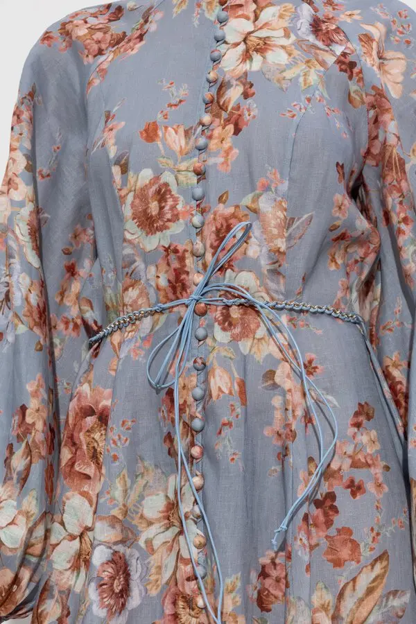 Zimmermann Multicolor Linen Long Dress
